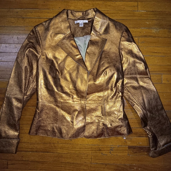 Lillie Rubin | Jackets & Coats | Lillie Rubin Bronze Leather Jacket | Poshmark